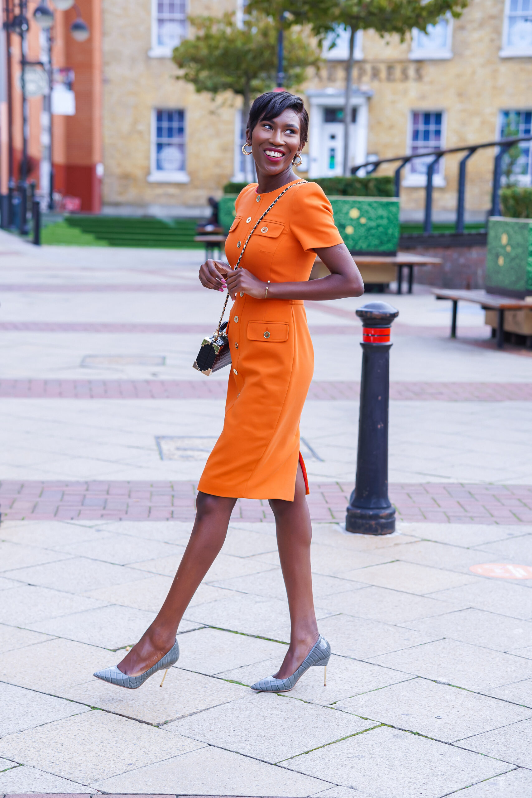 Orange dress |Workwear Style - Thatcorporatechic